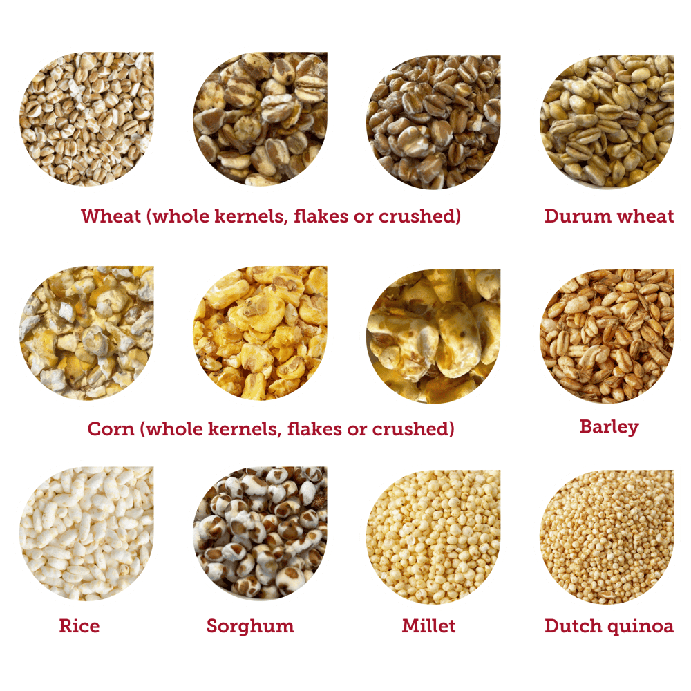 Puffed grain for petfood